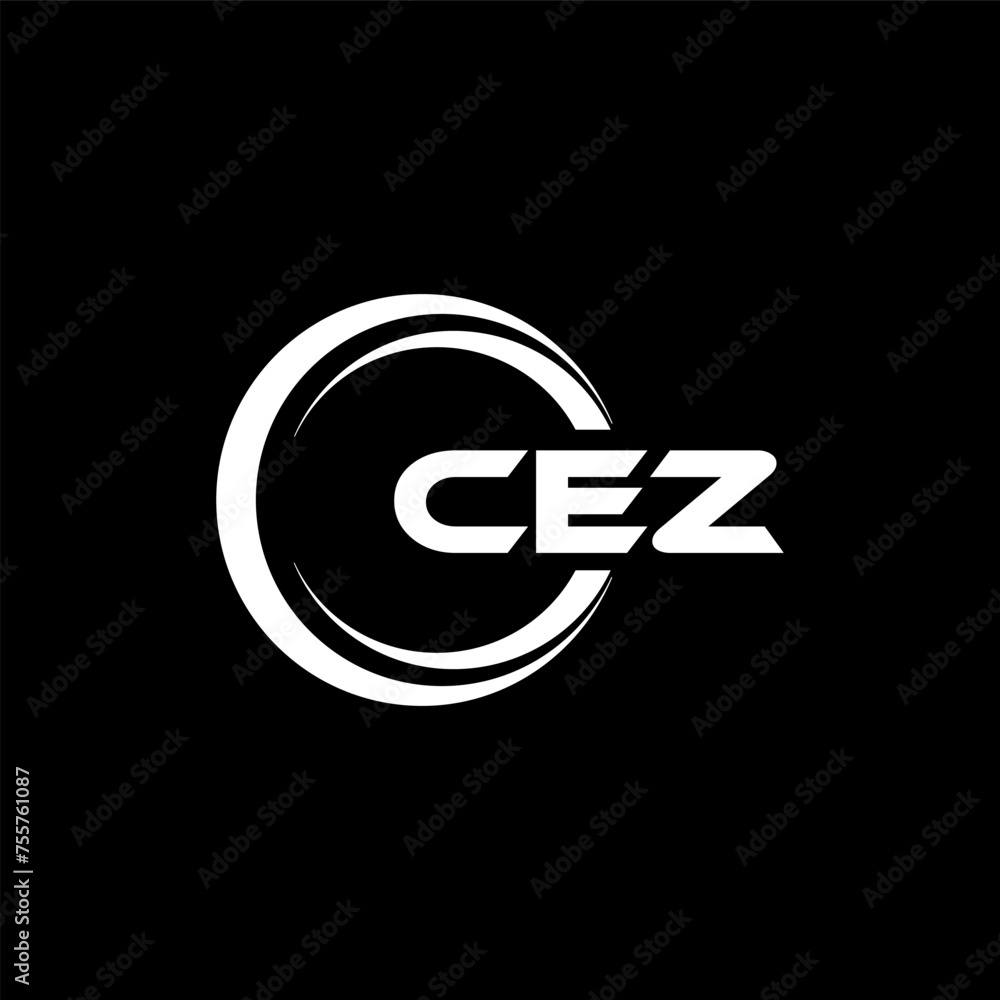 CEZ letter logo design in illustration. Vector logo, calligraphy ...