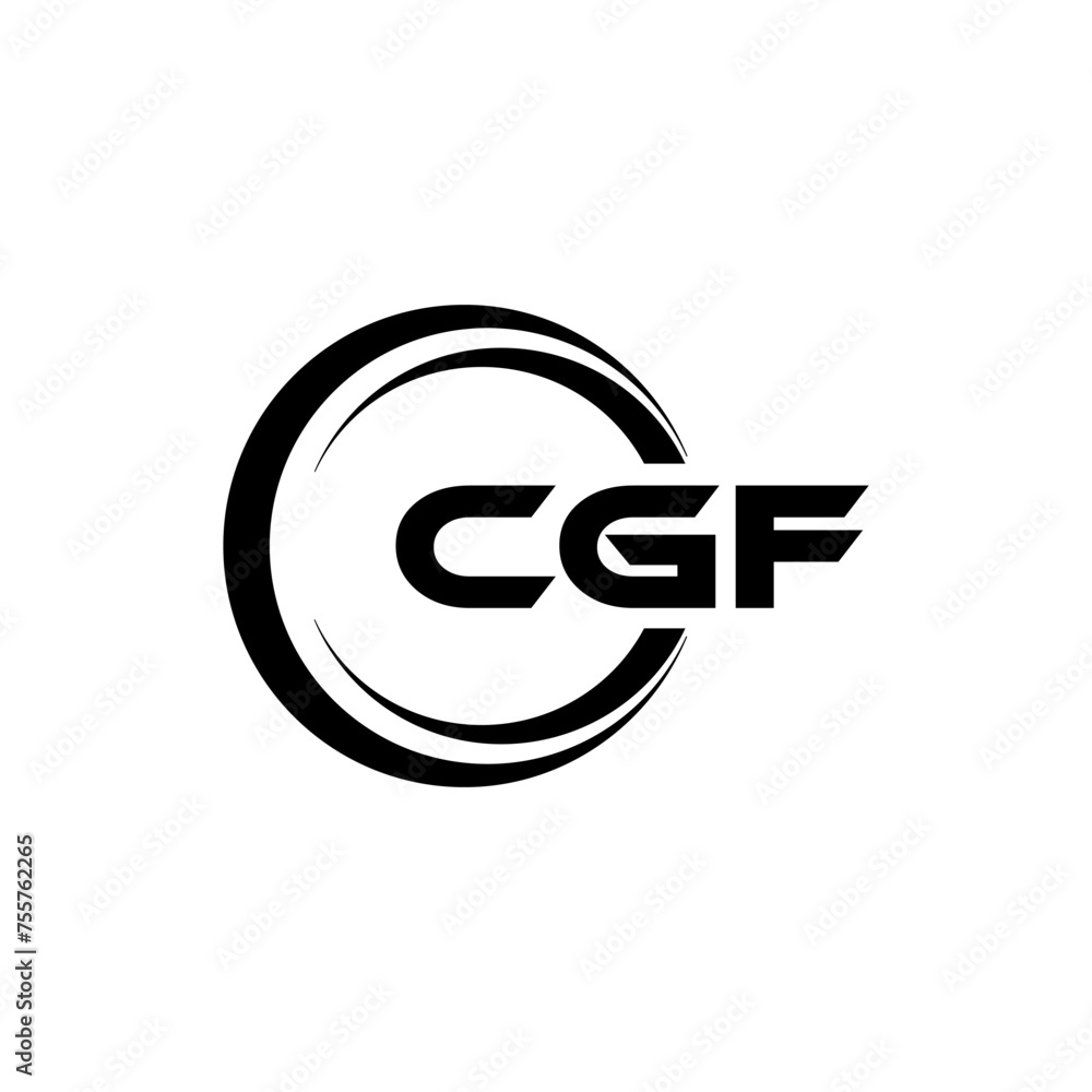 CGF letter logo design in illustration. Vector logo, calligraphy ...