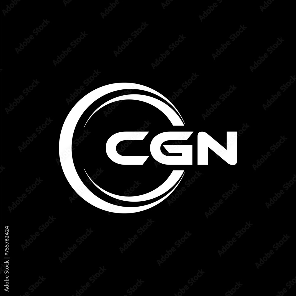 CGN letter logo design in illustration. Vector logo, calligraphy ...