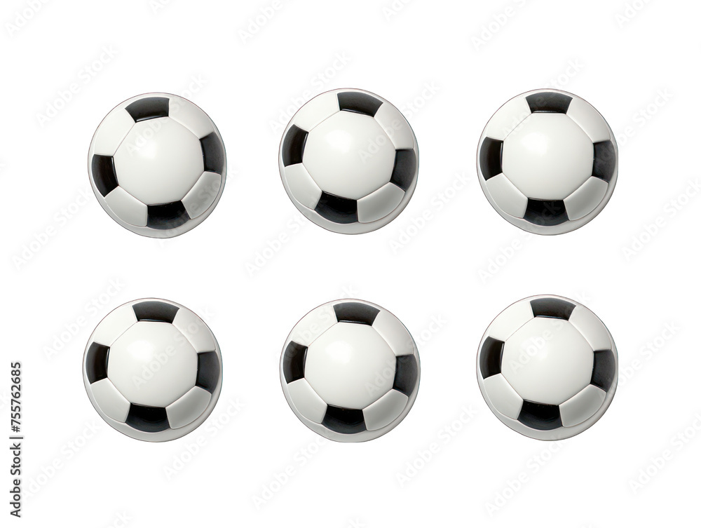 soccer ball collection set isolated on transparent background ...