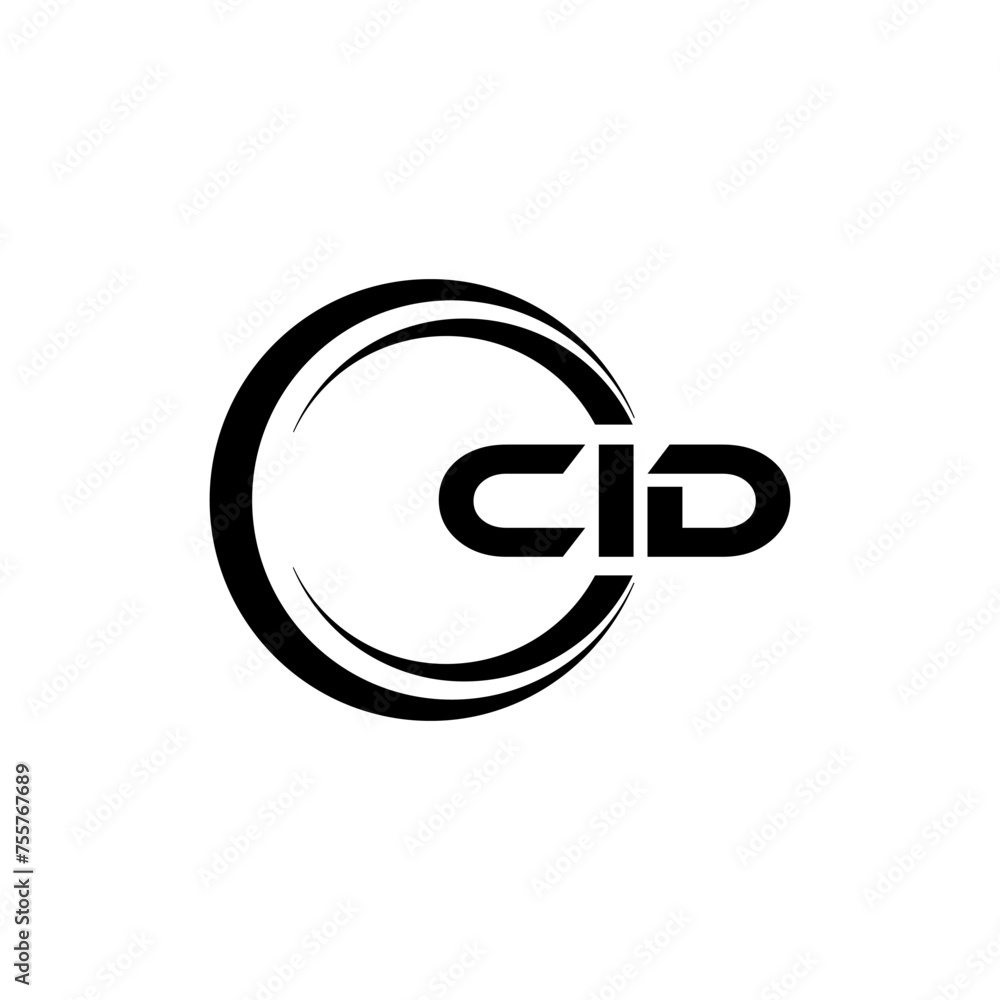 CID letter logo design with white background in illustrator, cube logo ...