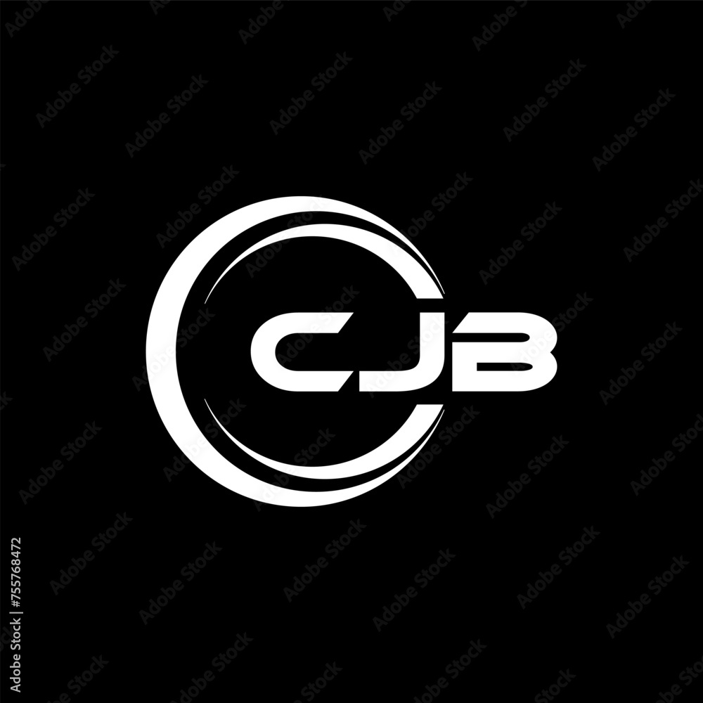 CJB letter logo design with black background in illustrator, cube logo ...