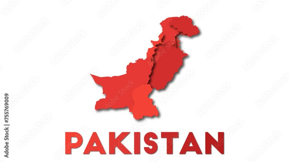 Pakistan map showing regions. Animated country map with title. 4k ...