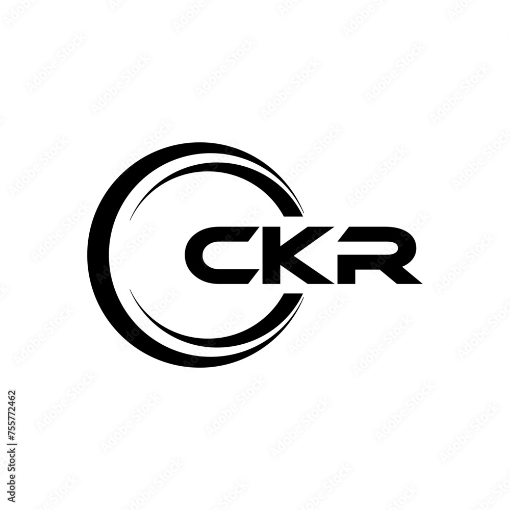 CKR letter logo design with white background in illustrator, cube logo ...