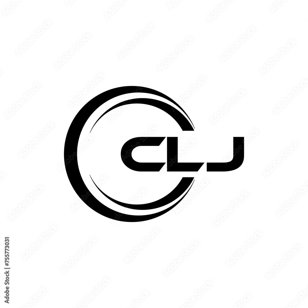 CLJ letter logo design with white background in illustrator, cube logo ...