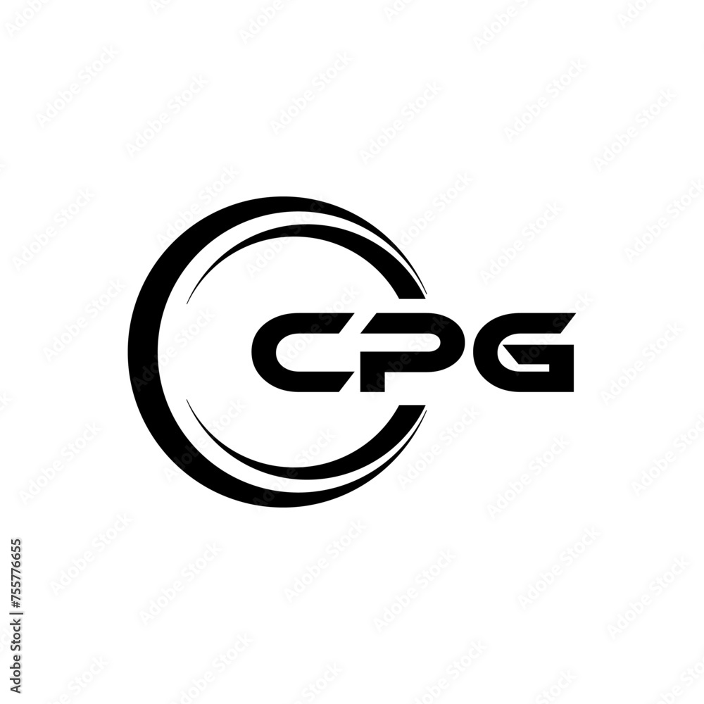 CPG letter logo design in illustration. Vector logo, calligraphy ...