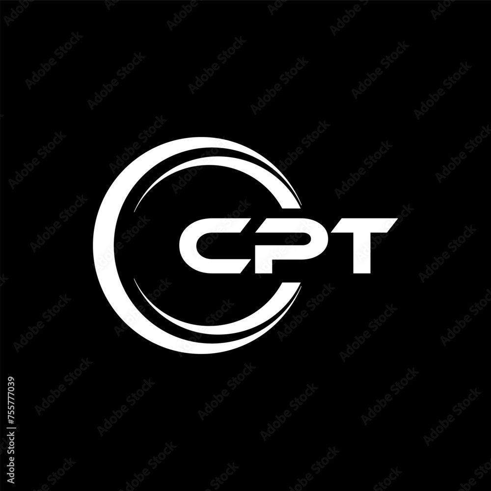 CPT letter logo design in illustration. Vector logo, calligraphy ...
