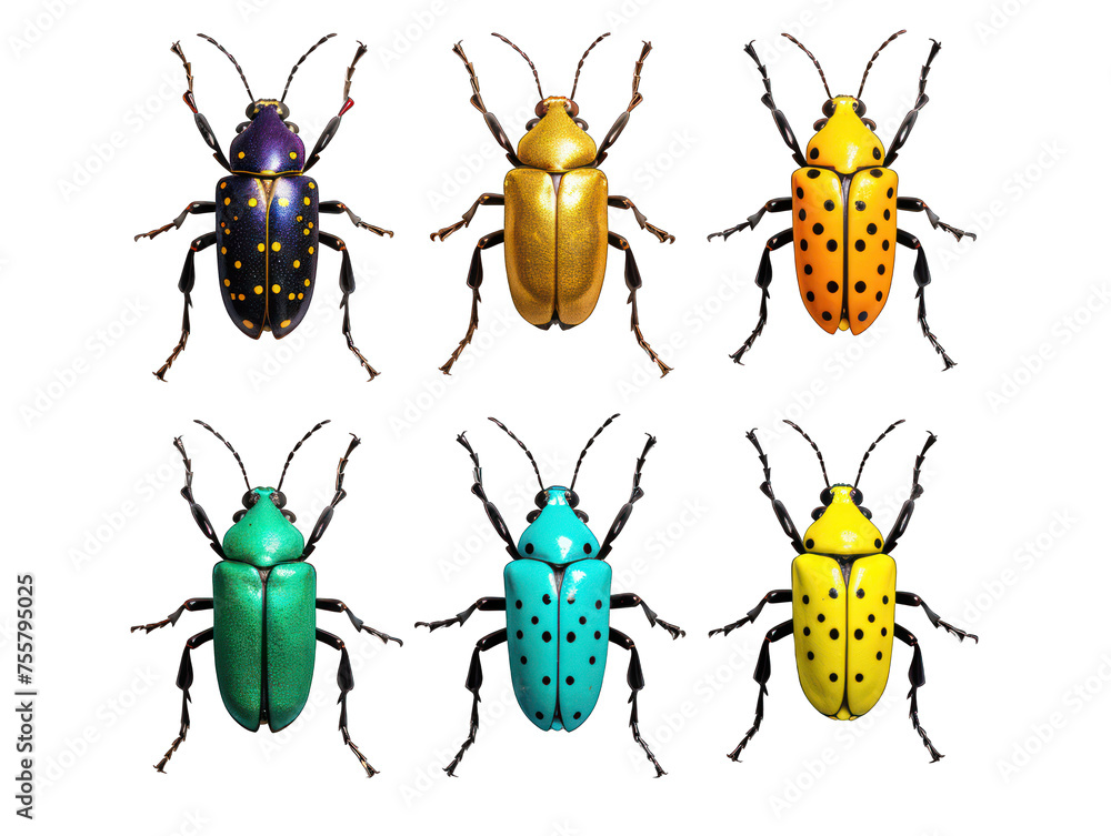 Collection set of tiger beetle isolated on transparent background ...