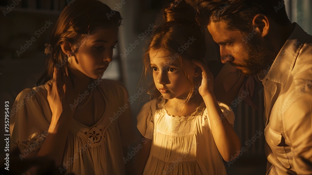Warm family moment captured in soft light, evoking emotion and intimacy ...
