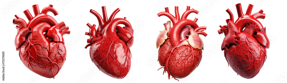 Human Heart Anatomy Isolated on Transparent Background, (PNG). Stock ...