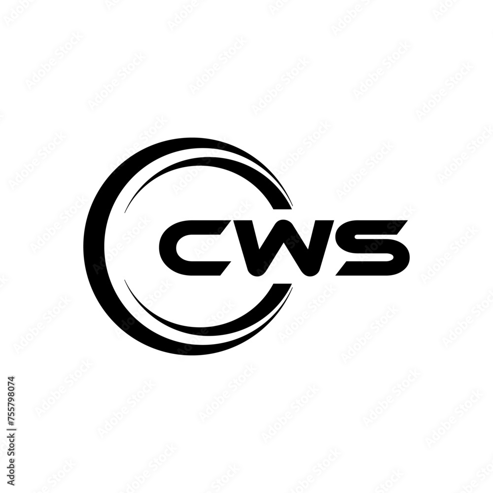 CWS letter logo design with white background in illustrator, cube logo ...