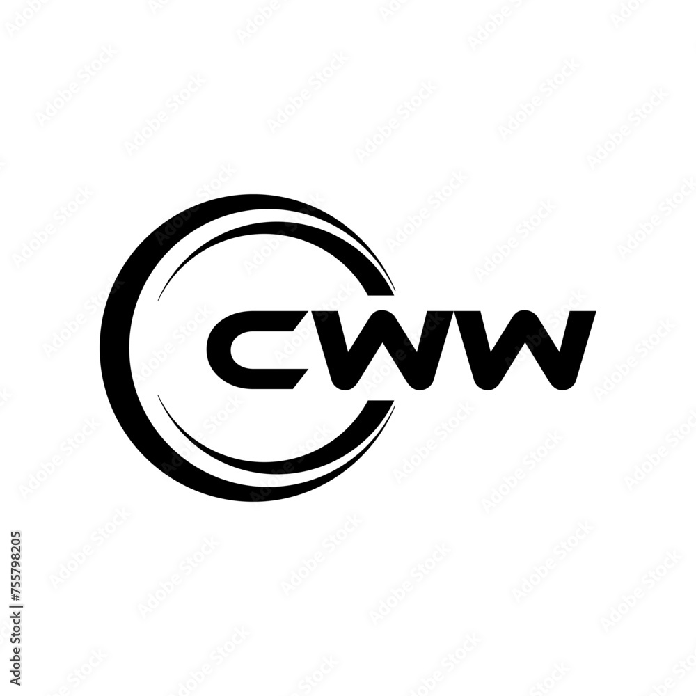 CWW letter logo design with white background in illustrator, cube logo ...