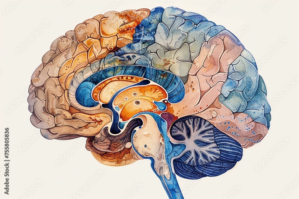 This detailed illustration showcases the brain's limbic system ...