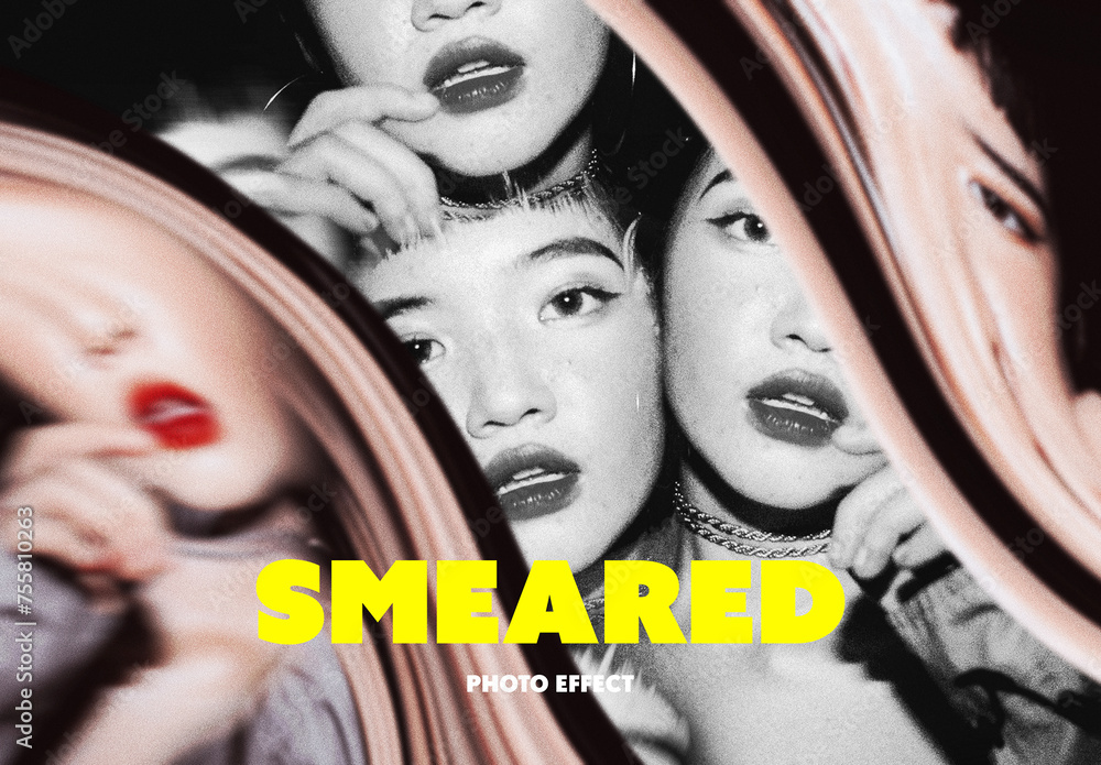 Liquid Smeared Photo Effect Mockup Stock Template | Adobe Stock