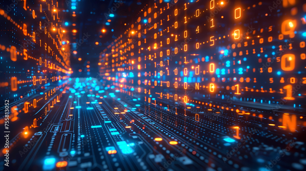 Abstract technology background of high speed global data transfer ...