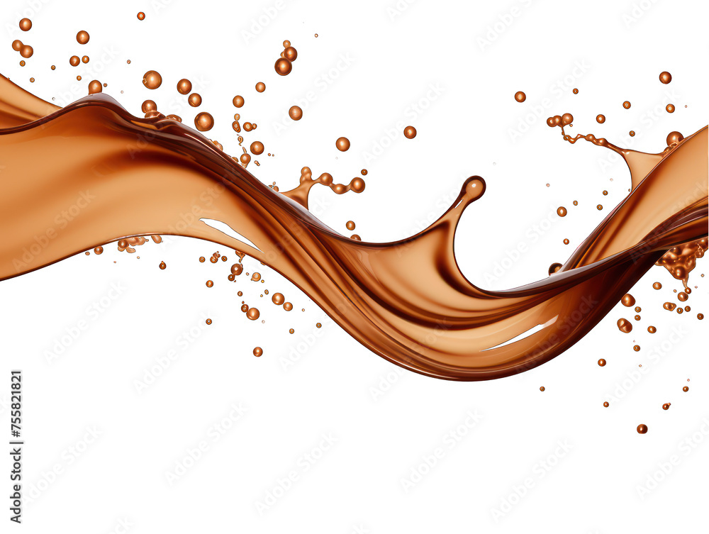 Tan liquid wave splash water isolated on transparent background ...