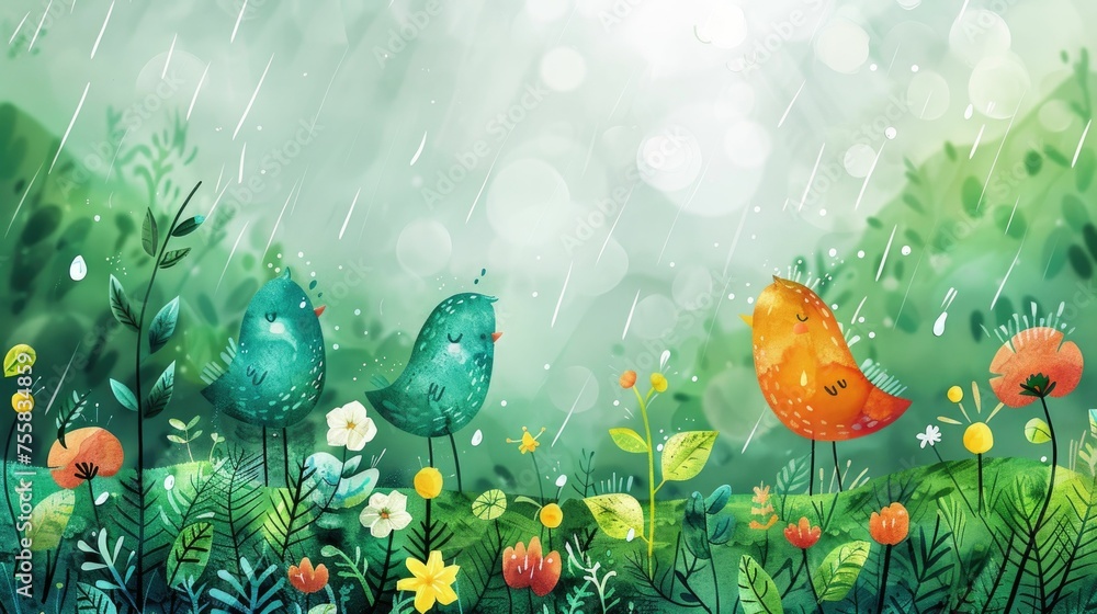 illustrated story of a raindrops journey through the water cycle ...