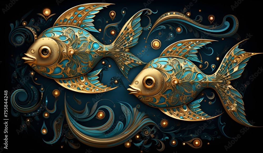 zodiac signs, Pisces, astrology, runes, metal medallion, medallion ...