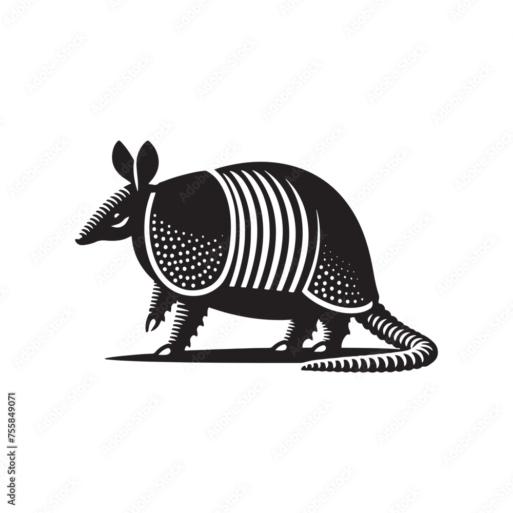 "Shielded Shadows Vector art: Armadillo Vector Silhouette, Perfect for ...
