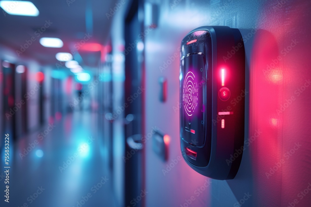 Access control. Security and fingerprint login. Background with ...