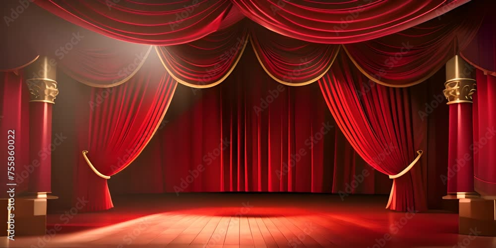 Theater stage light background with spotlight illuminated the stage for ...