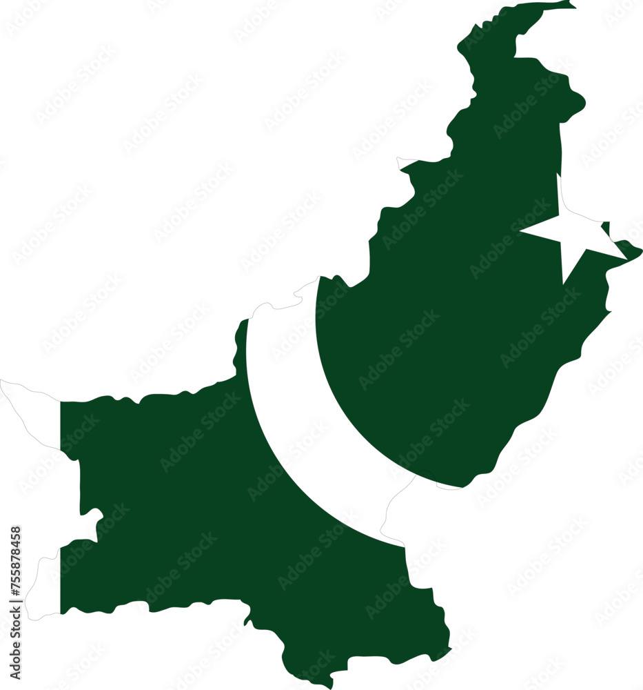 Pakistan Flag in Pakistan Map, Pakistan Map with Flag, Country Map ...
