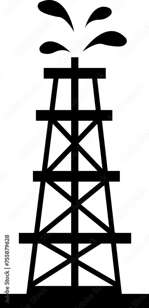 oil rig icon vector button logo symbol concept. oil industry, fuel ...