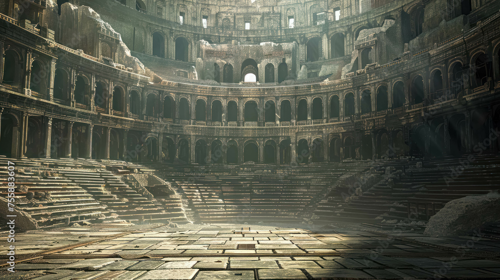 Lifelike Coliseum Battlefield For Battles Video Game, Fighting Video ...