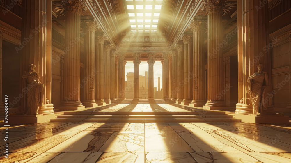 Lifelike Greek Temple Battlefield For Battles Video Game, Fighting ...