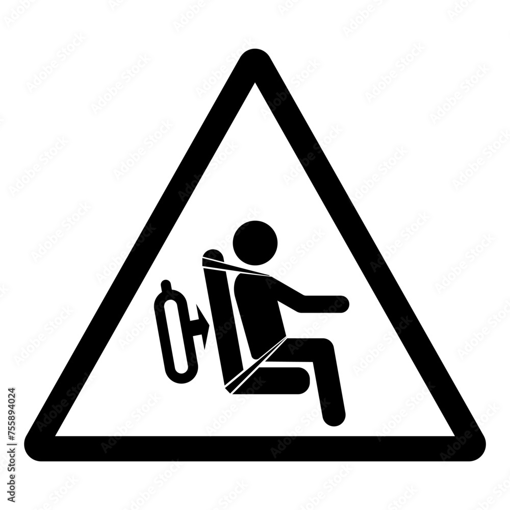 SCBA Seat Crash Hazard Symbol Sign, Vector Illustration, Isolate On ...