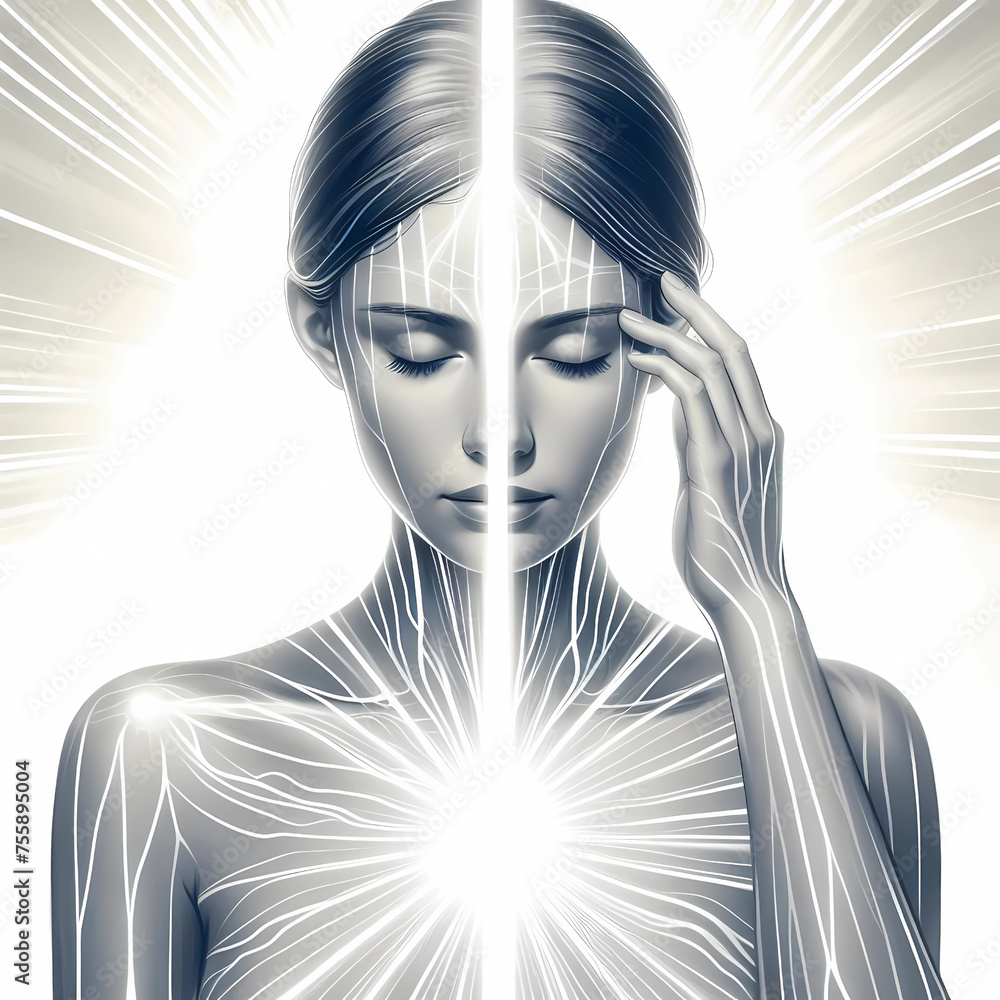 mujer, cara, modelaje, administrar, beldad, moda, arte, 3d, carroceria ...