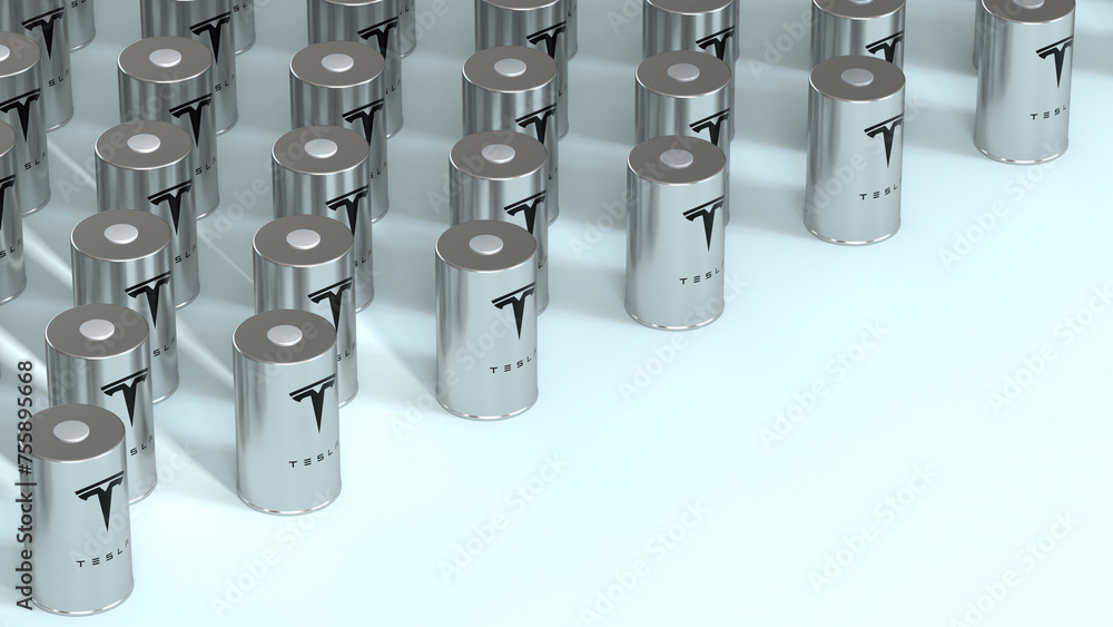 Lithium-ion 4680 Tesla battery pack, High-capacity accumulator cell ...