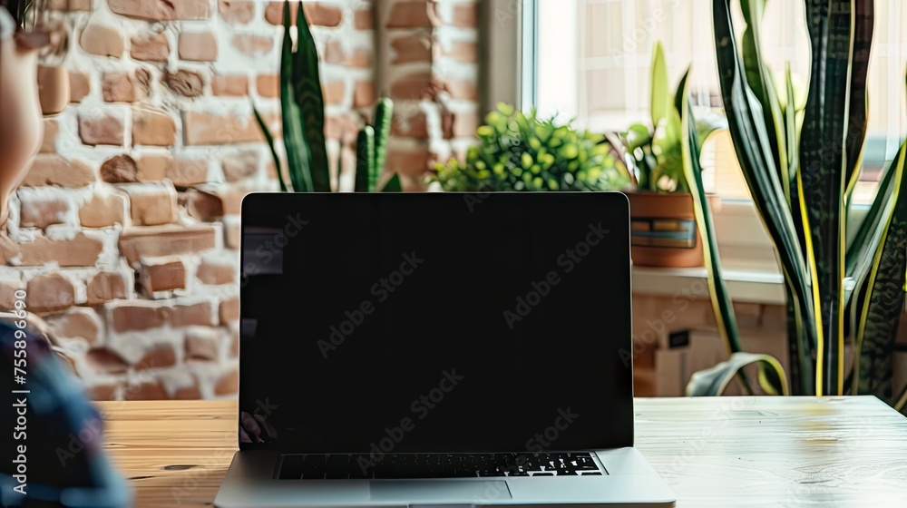 A back shot captures a college student on a laptop with a black screen ...