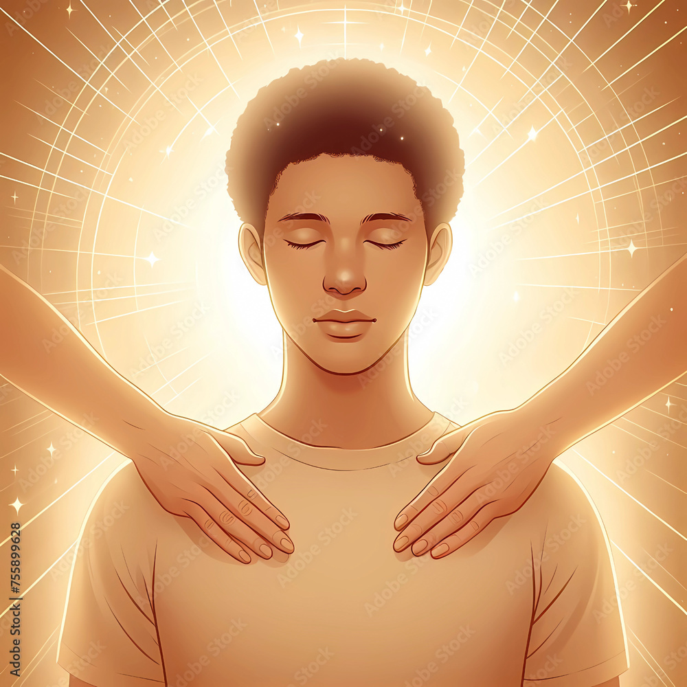 administrar, mujer, 3d, carroceria, cara, persona, beldad, ilustración ...