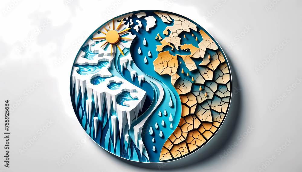 Earth day paper cut art for effects of global warming on our planet and ...