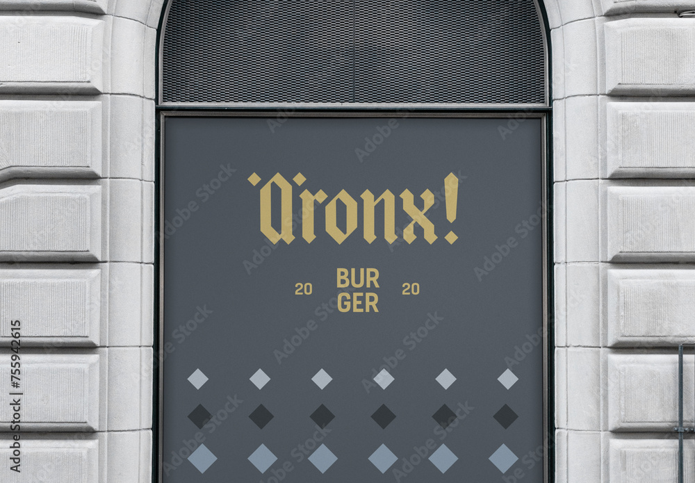 Front View Sign Mockup Stock Template | Adobe Stock