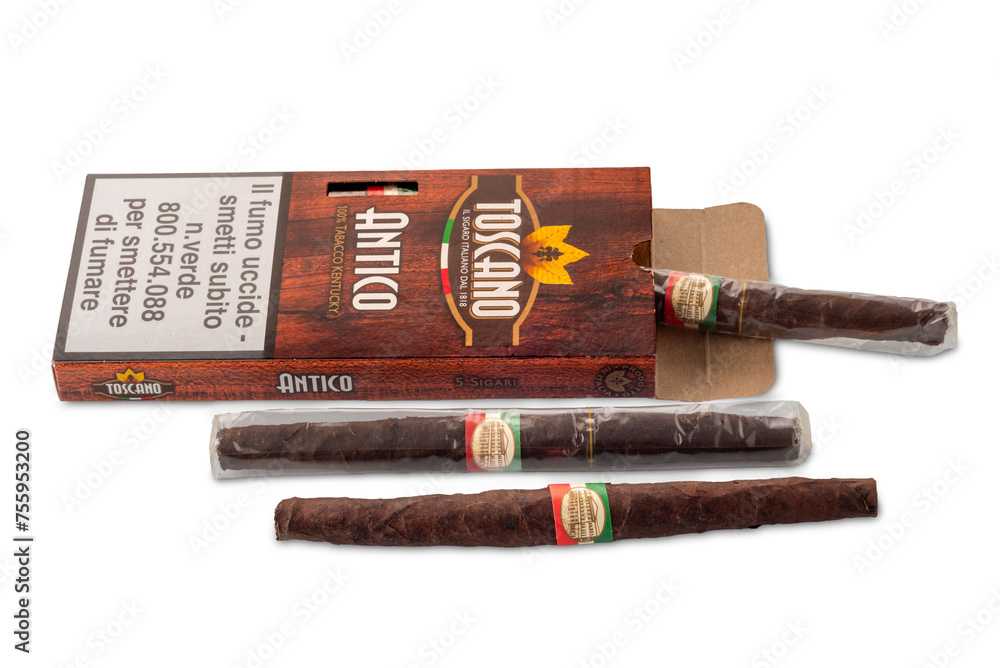 Italy - March 11, 2024: Cigar Toscano Antico made with Italian Kentucky ...