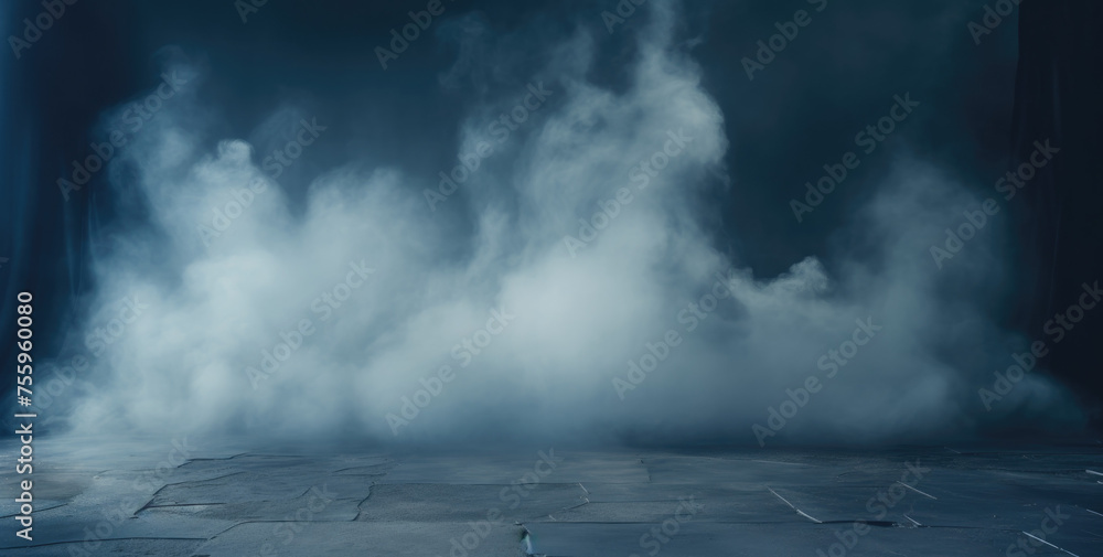 Gloomy Misty Background with Stone Floor, Atmospheric Setting Featuring ...