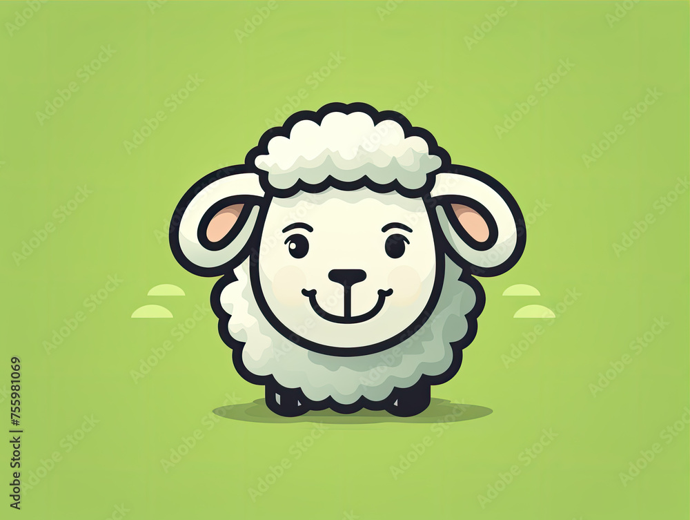 Sheep face icon.Farm Sheeps head logo vector in colors. Stock Photo ...