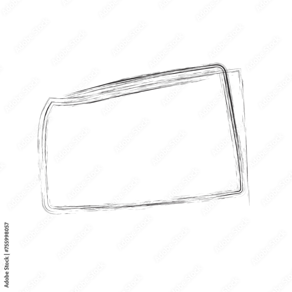 Hand drawn square frames in sketchy style. Rectangular handdrawn grungy ...