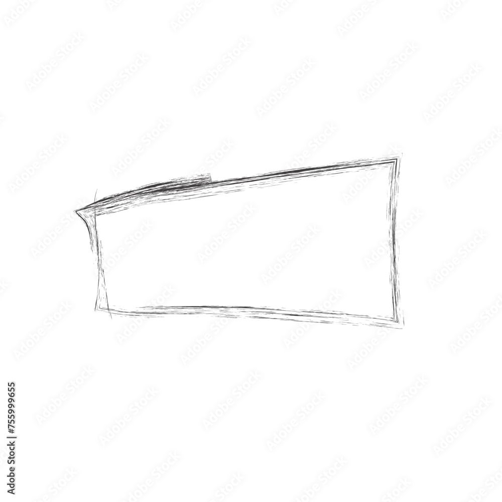 Hand drawn square frames in sketchy style. Rectangular handdrawn grungy ...