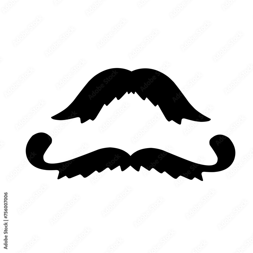 Unique mustache styles for men. Cute vector set in flat cartoon style ...