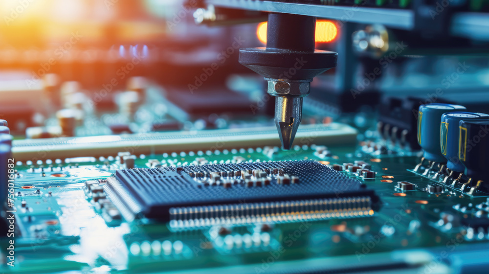 Mount of chips in circuit board, automated assembly of pcb at ...