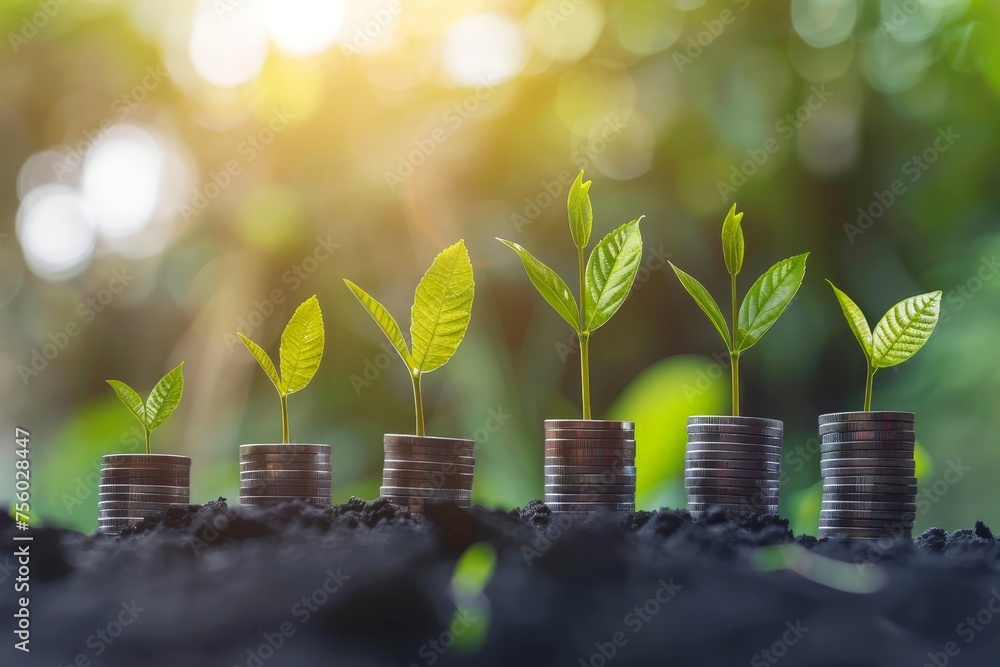 Financial growth and success strategies concept, vision for profitable ...
