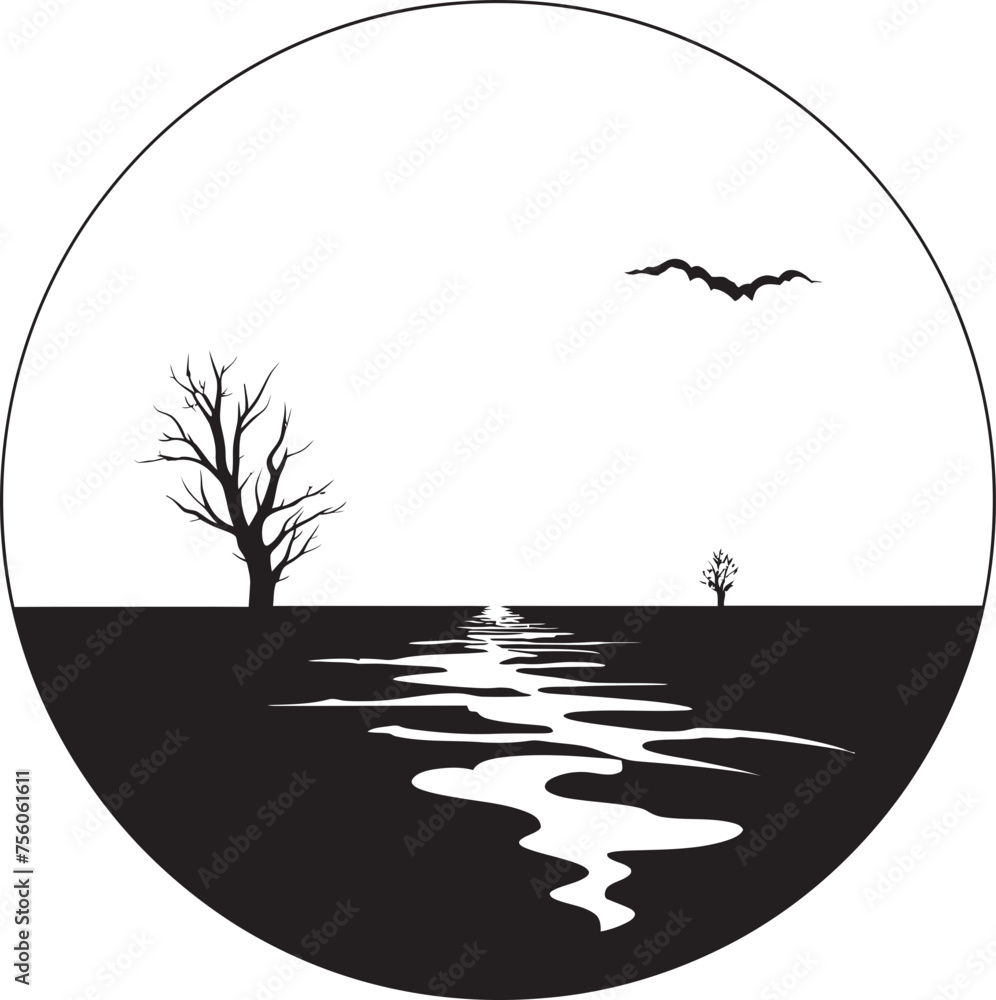 Muted Mirage Arid Land Icon Symbol Sun Baked Soil Drought Land Vector ...