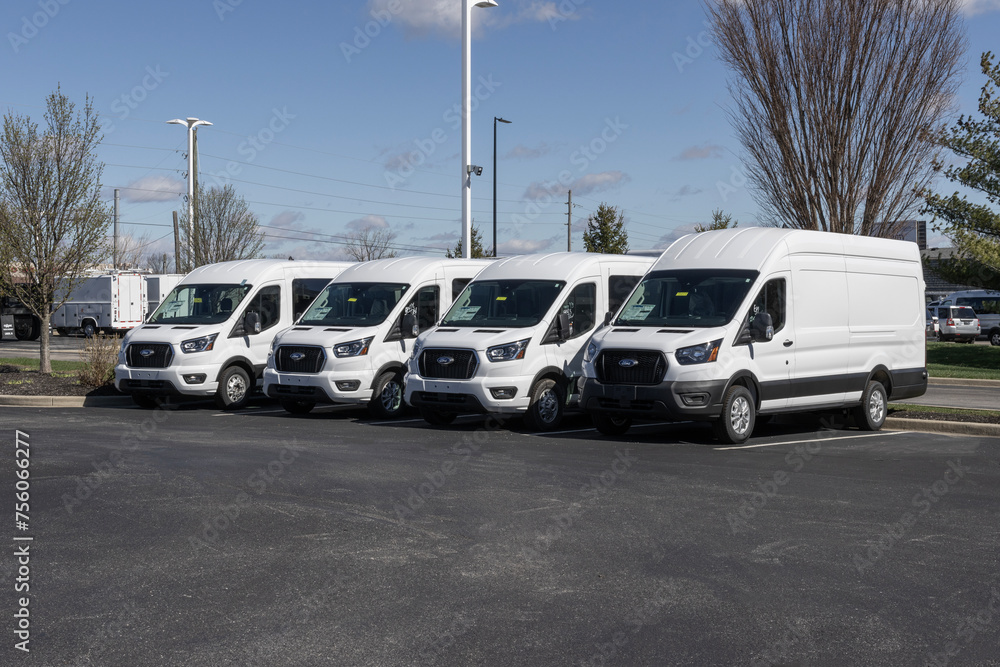 Ford Transit Van display at a dealership. The Ford Transit is available ...