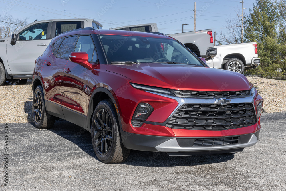 Chevrolet Blazer 3LT display at a dealership. Chevy also offers the ...