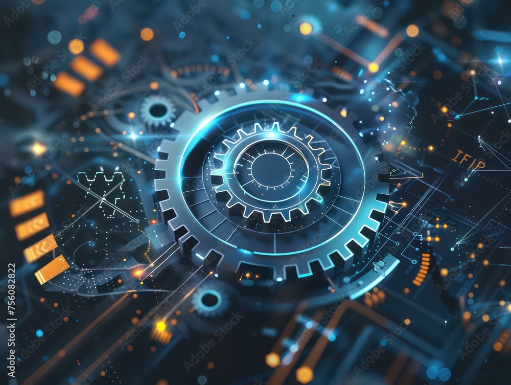 management IT, modern network diagram for streamlined processes Stock ...