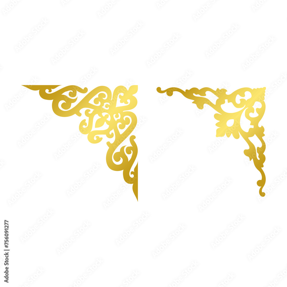 gold corner decorative Stock Vector | Adobe Stock