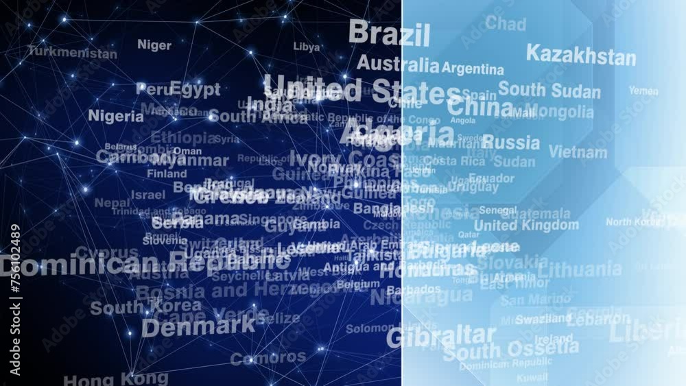 Country names news background behind countries of world breaking travel ...